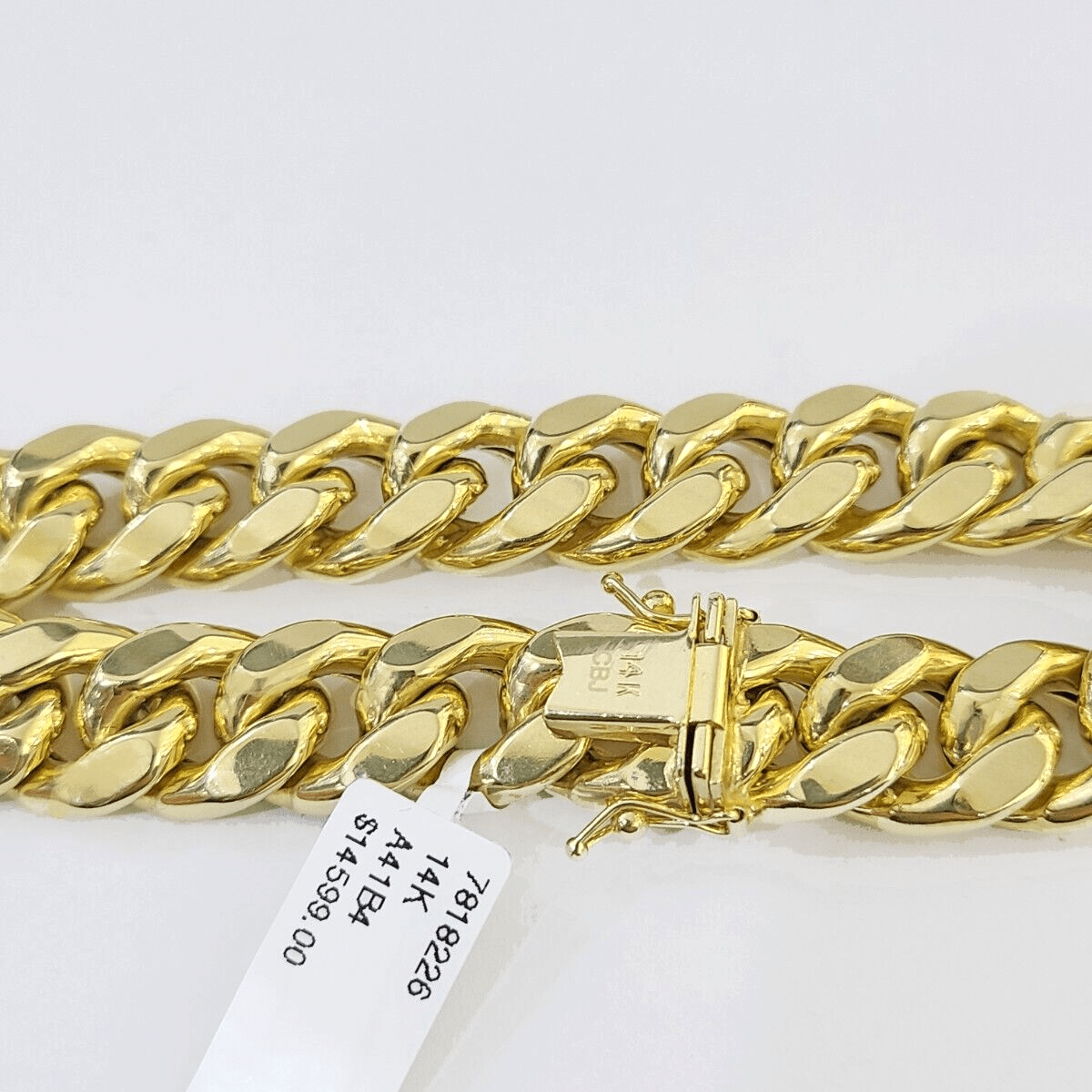 14K Real Yellow Gold Miami Cuban Bracelet 12 mm Link 9" inch 14K ...